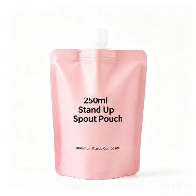 China 250ml Stand up Spout Pouch Aluminum Plastic Composite Bag Flip Top Cap Flexible Beverage Food Packaging for sale