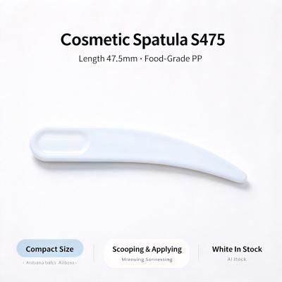 China S475 47.5mm Food‑Grade PP Cosmetic Spatula | White In‑Stock Wholesale | For extracting & applying facial cream, perfect for beauty salons & cosmetic jar accessories. Bulk wholesale available. for sale