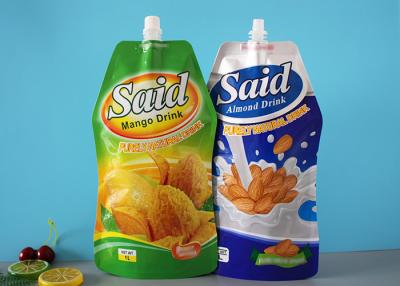 China Juice Milk Packaging 8.6mm Stand Up Liquid Spout Bags for sale