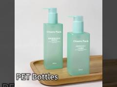 PET cosmetische flessen voor shampoos, body wash met pomp PET cosmetische flessen