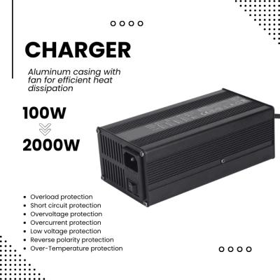 China 12.6v Portable Waterproof Onboard Lithium Battery Charger 72v 48v for sale