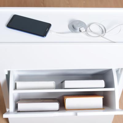 Cina Armadietto per file Smart Home in legno colore bianco con caricabatterie wireless in vendita