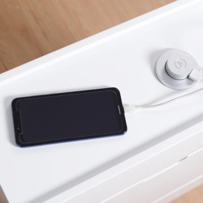 Cina Armadietto per file Smart Home in legno colore bianco con caricabatterie wireless in vendita