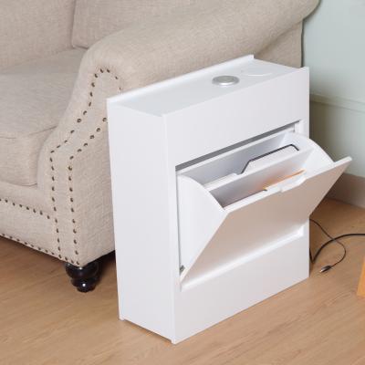 Cina Armadietto per file Smart Home in legno colore bianco con caricabatterie wireless in vendita