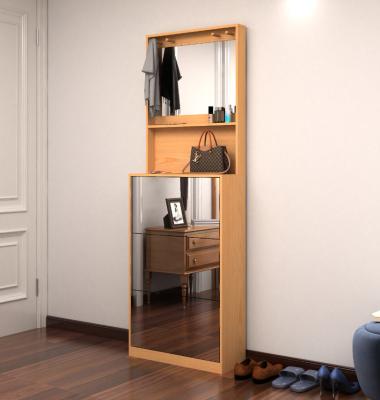 Китай Living Room MDF Mirror Shoe Cabinet With Storage Layer / hooks продается