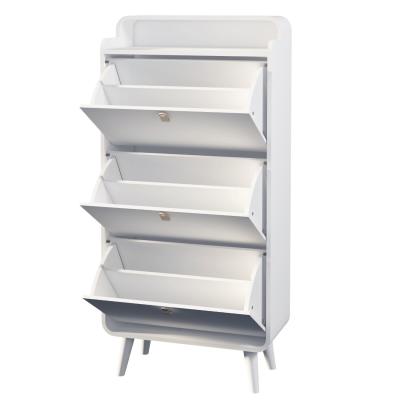 Cina Tri-amine flip shoe cabinet with shoe rack in vendita