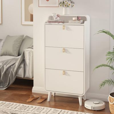 中国 Tri-amine flip shoe cabinet with shoe rack 販売のため