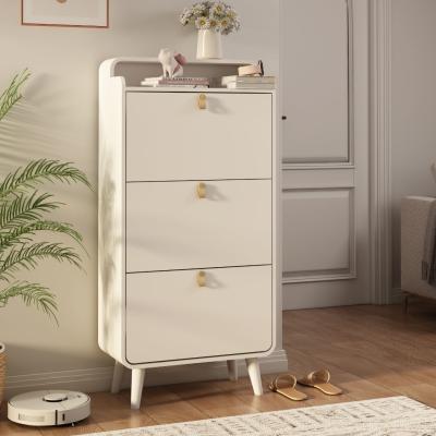 中国 Tri-amine flip shoe cabinet with shoe rack 販売のため
