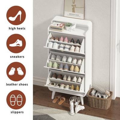 中国 Tri-amine flip shoe cabinet with shoe rack 販売のため