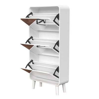 Cina Elbow double layer 3 bucket shoe cabinet in vendita