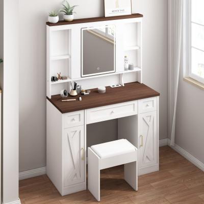 China Noble Style White Makeup Organizer Table with Drawers for sale