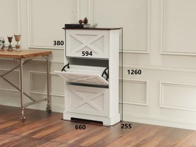 Κίνα White 3-bucket  X Panel Shoe Cabinet  for Entryway προς πώληση