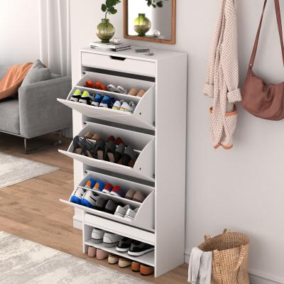 Cina Wooden shoe cabinet with painting in vendita