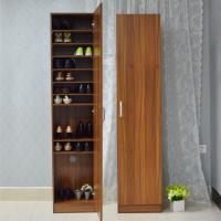 China Multi Layer 20 pairs Brown Removable Mirrored Shoe Cabinet for sale