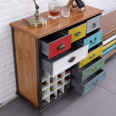 China MDF Raad 108cm Kabinet van de de Opslagwoonkamer van Hoogte Europees Retro Dranken Te koop