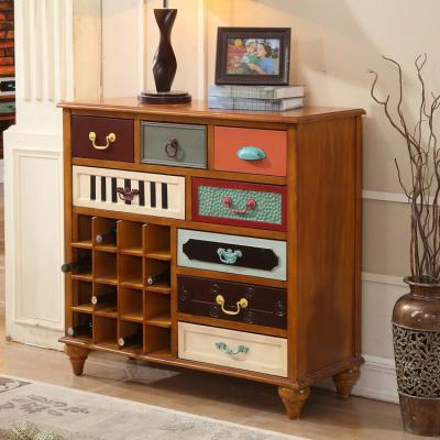 China MDF Raad 108cm Kabinet van de de Opslagwoonkamer van Hoogte Europees Retro Dranken Te koop