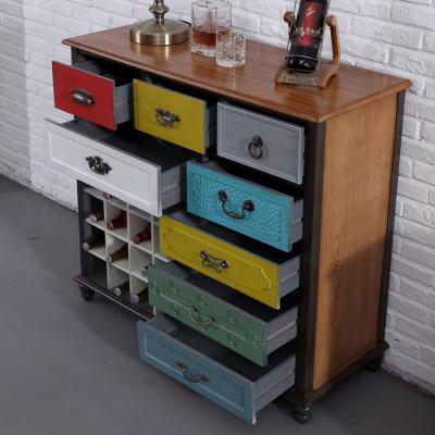 China MDF Raad 108cm Kabinet van de de Opslagwoonkamer van Hoogte Europees Retro Dranken Te koop