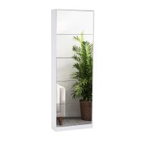 China Full Length Mirror Shoe Cabinet Multi Functional Save Space MDF With Melamine for sale