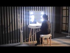 Solid Wood Makeup Dressing Table With LED Light Vanity