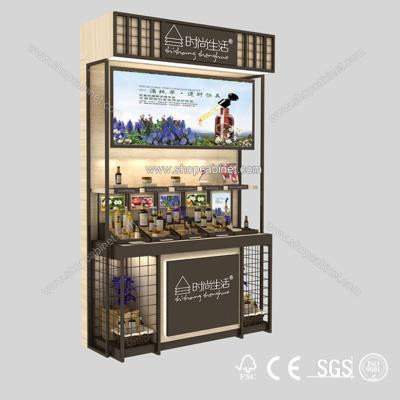 China New style cosmetic MDF retail product display stands for sale