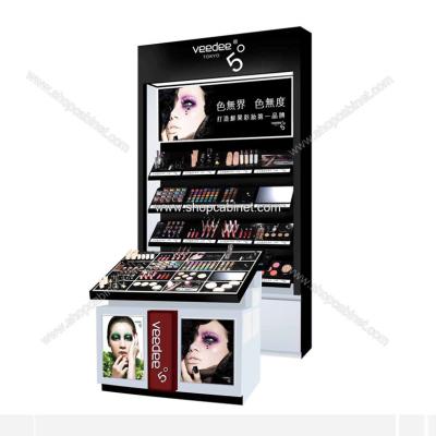 China Cosmetic Showcase, Acrylic Makeup Display case, slatwall Cosmetic Storage box Cabinet for sale