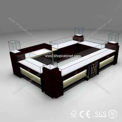 China Shopping Mall Jewelry Display Showcase Kiosk Design for sale