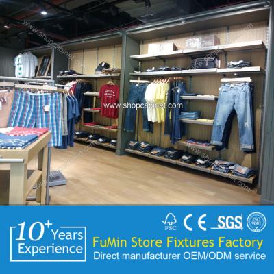 China Good quality clothes store wood display shelf, top hot! for sale