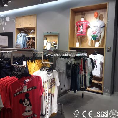 China High grade clothes shop display exhibitor gondola shelf for sale