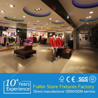 China High-end elegant clothes store wood display shelf for sale