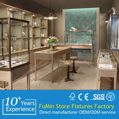 China stylish modern wood ring jewelry display showcase for sale