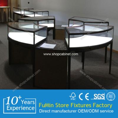 China 2015 New design Acrylic Jewelry Display Case LED Lights rotating jewelry display cabinets for sale