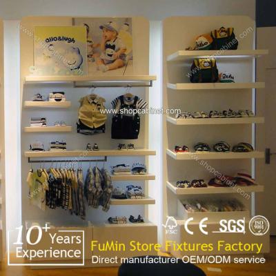 China plastic acrylic shelf for garment store displaying slat wall display stand for sale