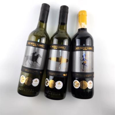 China Holographic Dynamic Wine Custom Sticky Labels Printing Business Sticky Labels ODM for sale