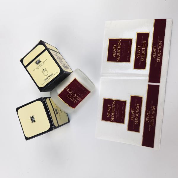 Quality Aromatherapy Velvet Candle Label Printing Gold Foil Double Layer Candle Sticker for sale