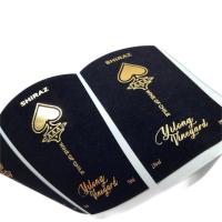 Quality Customizable Printing Gold Foil Stamping Embossed Premium Velvet Paper Wine Label for Wine Bottles Labels Packaging. for sale