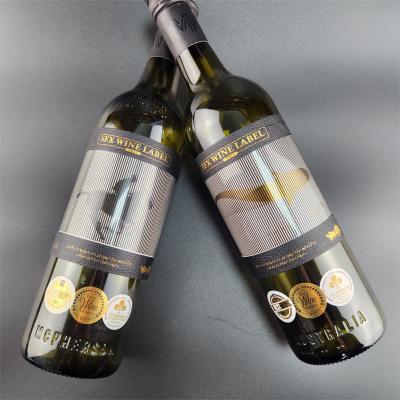 China Etiqueta de garrafa de vinho tinto auto-adhesivo resistente à água à venda