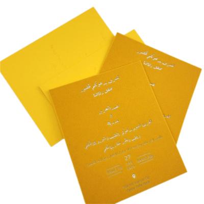 China Card Silver Foil Stamping on Custom Size Velvet Material Glossy Finish for Thank You Card for sale