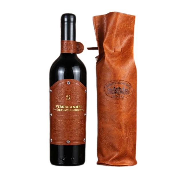 Quality Custom Self-Adhesive Durable Leather Paper Embossed Gold Foil Wine Label for for sale