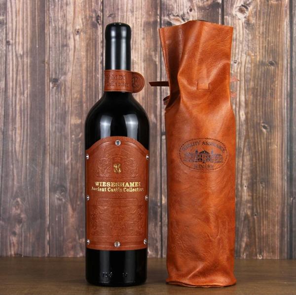 Quality Custom Leather Waterproof Wine Sticker Label for Red Wine for sale