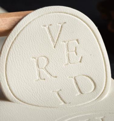 China Custom Leather Labels Perfume Private Candle Label Tag for Bottles for sale