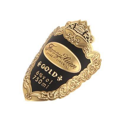 Cina Etichette metalliche riciclabili per carta Forma personalizzata Decorazione regalo festa di compleanno Imbottitura di bottiglie di vino Adesivi in vendita