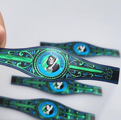 China Premium Custom OEM Waterproof Vinyl Printed Cigar Ring with Spot UV and Embossed Printing High Quality Personal Branding Waterproof Cigar Label Sticker for sale