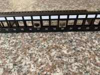 China 110 IDC Cat6A 24 Port Patch Panel Rack Mount Ethernet Patch Panel 21in for sale