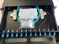 China Rack Mount 12 Port 24 Core 1U Fiber Optic Patch Panel FTTH FTTB FTTX for sale