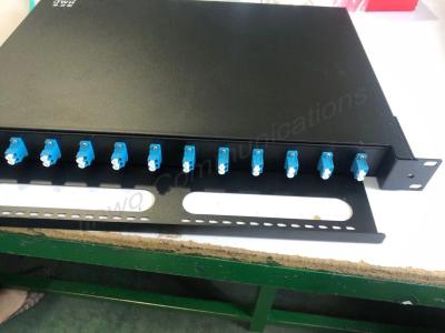 China Rack Mount 12 Port 24 Core 1U Fiber Optic Patch Panel FTTH FTTB FTTX for sale