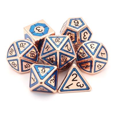 China Premium Solid Zinc Alloy Metal Dice Set with Polished Finish for DND Games - 7PCS/Set for sale