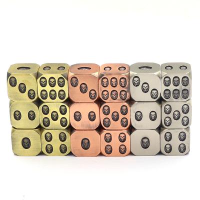 China Solid Brass Metal Dice with Handmade Engraving and Customized Color - 6-Sided Bar Toy for DND Games for sale