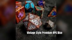 Archaize Antique Gold Dice Set for Tabletop RPG Gaming