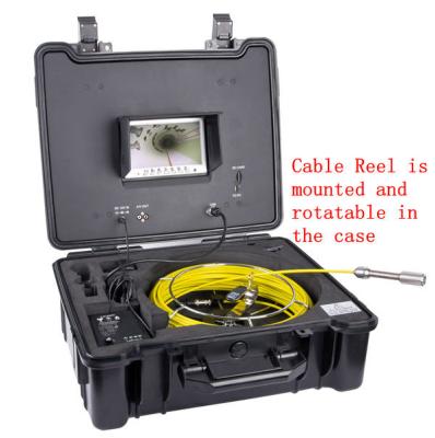 China Rotatable reel 20m to 40m cable with meter counter function pipeline inspection camera systems for sale