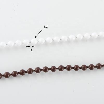China 4.5*6mm Thin Cord Plastic Curtain Chain Pom Plastic Ball Chain Industrial Design Style for sale